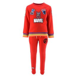 Avengers 2tlg. Outfit: Jogginganzug Ironman Hulk Sweatshirt mit Trainingshose in Rot | Gr.: 140