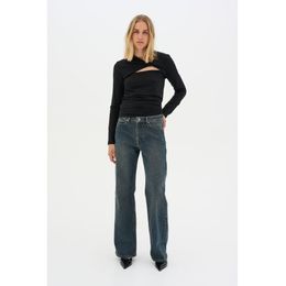 My Essential Wardrobe Langarm-Bluse ViggaMW Slim/ Regular fit in Black | Gr.: XL