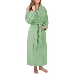 Normani Damen Premium Bademantel Basic in Hellgr&uuml;n | Gr.: XL