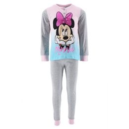 Disney Minnie Mouse 2tlg. Outfit: Schlafanzug Langarmshirt und Hose in Grau | Gr.: 128
