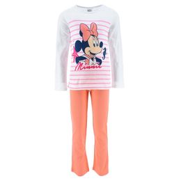 Disney Minnie Mouse 2tlg. Outfit: Schlafanzug Langarmshirt und Hose in Pink | Gr.: 116