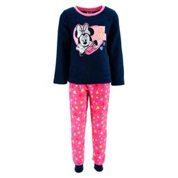 Disney Minnie Mouse 2tlg. Outfit: Schlafanzug Langarmshirt und Hose in Dunkel-Blau | Gr.: 128