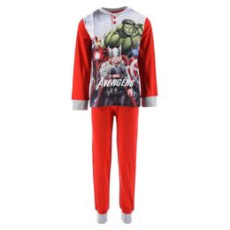 Avengers Schlafanzug Iron Man Thor Hulk Captain America Pyjama in Rot | Gr.: 98