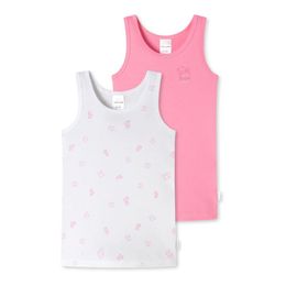 Schiesser Unterhemden 2er-Pack Basic Kids in pink/wei&szlig; | Gr.: 128