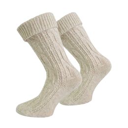Normani Trachtensocken mit Leinen in Naturmelange | Gr.: 43-46
