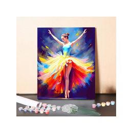 ARTNANAS DIY Malen nach Zahlen Set-"Ballettt&auml;nzerin im Rampenlicht" | Gr.: 40x50 ohne Rahmen