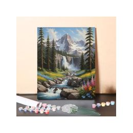 ARTNANAS DIY Malen nach Zahlen Set-"Die Bergidylle" | Gr.: 30x40 mit Rahmen