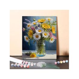 ARTNANAS DIY Malen nach Zahlen Set-"Wildblumenstrau&szlig;" | Gr.: 30x40cm mit Keilrahmen nicht ges