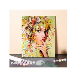 ARTNANAS DIY Malen nach Zahlen Set-"Das Haar im Herbst" | Gr.: 40x50 mit Rahmen
