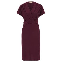 Cartoon Jerseykleid mit Raffung in Dark Aubergine | Gr.: 38