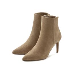 Lascana High-Heel-Stiefelette in beige | Gr.: 38