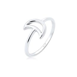 Elli Ring 925 Sterling Silber Astro, Halbmond in Silber | Gr.: 58