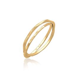 Elli Ring 925 Sterling Silber Geo, Ring Set in Gold | Gr.: 52