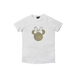 ONOMATO! T-Shirt kurzarm mit Pailletten besetzt Minnie Mouse in Wei&szlig; | Gr.: M