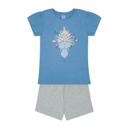 ONOMATO! 2tlg. Outfit: Schlafanzug kurz Frozen - Die Eisk&ouml;nigin Elsa in Blau | Gr.: 134/140