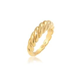 Elli Ring 925 Sterling Silber Twisted in Gold | Gr.: 58