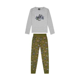 ONOMATO! 2tlg. Outfit: Schlafanzug Langarmshirt und Hose Jurassic World in Grau | Gr.: 134/140