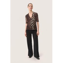 Soaked in Luxury Langarm-Bluse SLAldora Feminine Form in Leopard Pattern | Gr.: XS