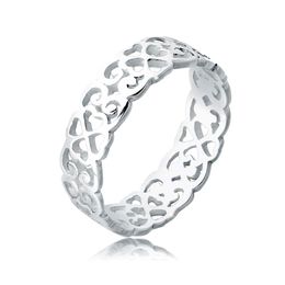 Elli Ring 925 Sterling Silber Kleeblatt, Ornament in Silber | Gr.: 56