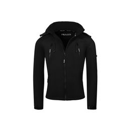 PAULGOS Herren Softshell Jacke Outdoor Funktionsjacke in Schwarz | Gr.: 4XL