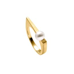 Steel_Art Fingerring Margarita goldfarben in weiss | Gr.: 56