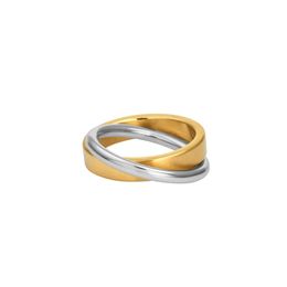 Steel_Art Fingerring Duplex rose goldfarben in goldfarben | Gr.: 58