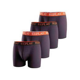 Replay Boxershort 4er Pack in Schwarz/Orange | Gr.: XL