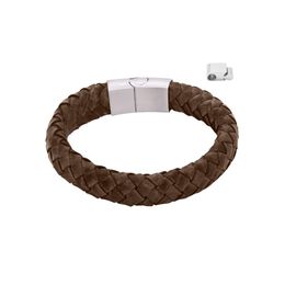 Steel_Art Herrenarmband Lederarmband Enno in braun | Gr.: 19 cm