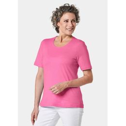 GOLDNER Basic Baumwollshirt mit kurzem Arm in pink | Gr.: 46
