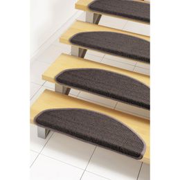 Dekowe Stufenmatte &raquo;Mara S2&laquo; halbrund 5 mm H&ouml;he 100% Sisal, gro&szlig;e Farbauswahl, selbstklebend, auch als Set 15 St&uuml;ck mokka Obermaterial: 100% Sisal...