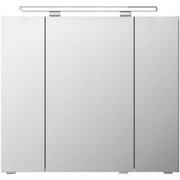 SAPHIR Badezimmerspiegelschrank »Serie 4010 Badezimmer-Spiegelschrank inkl. LED-Aufsatzleuchte« Badschrank 80 cm breit, 3 Türen, 6...