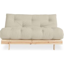 Karup Design Daybett »Daybett Roots Schlafsofa – Gästebett & Sofa aus FSC -Kiefer« Inkl. Futonmatratze, in mehreren Größen & Farben erhältlich Beige