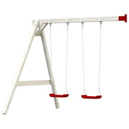 Palmako Doppelschaukel »Spielananlage Toby« BxT: 241x208 cm natur/rot