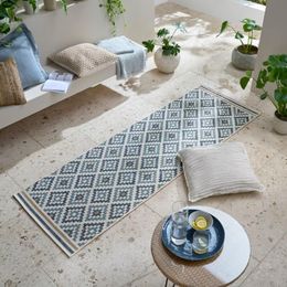 FLAIR RUGS Teppich &raquo;ZiaTrellis&laquo; rechteckig 4 mm H&ouml;he Zia Trellis Indoor Outdoor-Teppich blau Kunstfaser