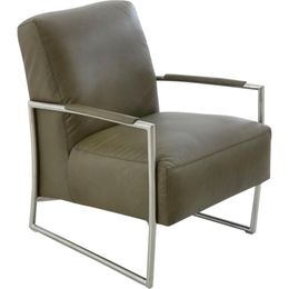 K+w Komfort & Wohnen K+W KOMFORT & WOHNEN Cocktailsessel mit bezogenen Armlehnen, Gestell in Metall Edelstahloptik kaktus