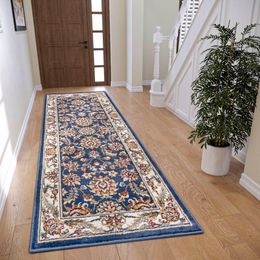 Hanse Home Teppich &raquo;Reni&laquo; rechteckig 8 mm H&ouml;he L&auml;ufer, Orientalisch, Kurzflor, Wohnzimmer, Schlafzimmer, Esszimmer Blau,Creme Oberfl&auml;che: 53%...