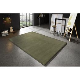 Astra Teppich &raquo;Barletta 240&laquo; rechteckig 20 mm H&ouml;he Langflor, Shaggy, uni, weich, Wohnzimmer,Schlafzimmer gr&uuml;n Kunstfaser