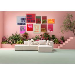 KARE DESIGN Bild mit Rahmen »Gerahmtes Bild Need Money 80x80cm« Farbe Bild(er): rot