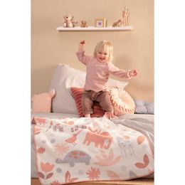 Biederlack Babydecke »Babydecke Zoo« Babydecke Zoo mit untersciedliche Tieren zum Entdecken rot Obermaterial: 58% Baumwolle, 35% Polyacryl, 7%...