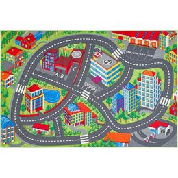 ANDIAMO Kinderteppich »Street« rechteckig 5 mm Höhe Straßen-Spiel-Teppich, weiche Spielunterlage, rutschhemmend multi Obermaterial: 100% Polyester...