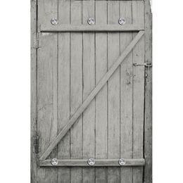 queence Garderobenleiste &raquo;Holzt&uuml;r&laquo; mit 6 Haken, 80 x 120 cm grau