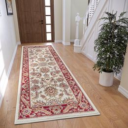 Hanse Home Teppich &raquo;Reni&laquo; rechteckig 8 mm H&ouml;he L&auml;ufer, Orientalisch, Kurzflor, Wohnzimmer, Schlafzimmer, Esszimmer Creme,Rot Oberfl&auml;che: 53%...