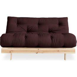 Karup Design Daybett »Daybett Roots Schlafsofa – Gästebett & Sofa aus FSC -Kiefer« Inkl. Futonmatratze, in mehreren Größen & Farben erhältlich Brown