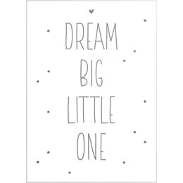 Reinders Wandbild &raquo;Slim Frame White 50x70 Dream Big Little One&laquo; wei&szlig; MDF