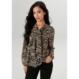 Aniston SELECTED Schlupfbluse mit modischen Animal-Print - NEUE KOLLEKTION sand-schwarz 44 44 Bluse im trendigen und angesagten Animalprint - Jedes...