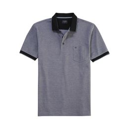 OLYMP Poloshirt »Casual« Two-Tone Piqué, Seitenschlitzen im Saum black L L Kurzarm für angenehme Bewegungsfreiheit