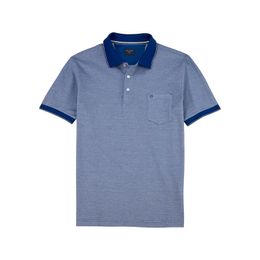 OLYMP Poloshirt »Casual« Two-Tone Piqué, Seitenschlitzen im Saum blau S S Kurzarm für angenehme Bewegungsfreiheit
