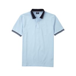 OLYMP Poloshirt »Casual« farbliche Kontrast-Details bleu L L Kurzarm für angenehmen Tragekomfort
