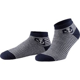 w&auml;schepur Damen Socken marine-wei&szlig;-gestreift, Gr&ouml;&szlig;e 47-50