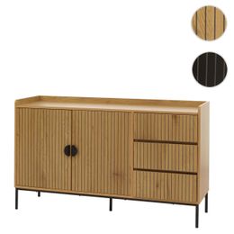 Mendler Sideboard HWC-O39, Kommode Schrank Anrichte, 3 Schubladen 2 T&uuml;ren, Holz Melamin 80x130x42cm ~ Varian 112663+112664